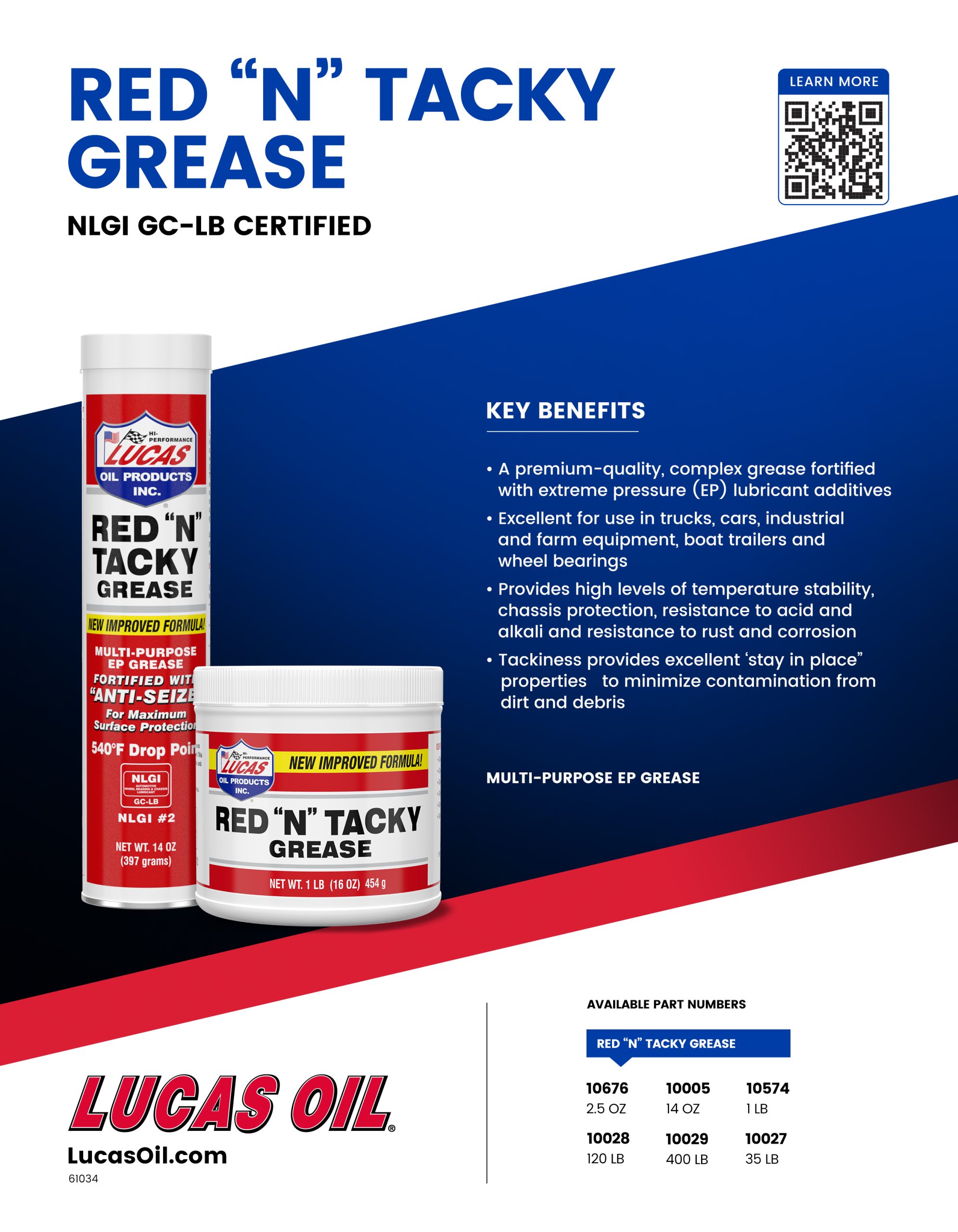 Red “N” Tacky Grease – Lucas Oil Products, Inc. – Keep That Engine Alive!