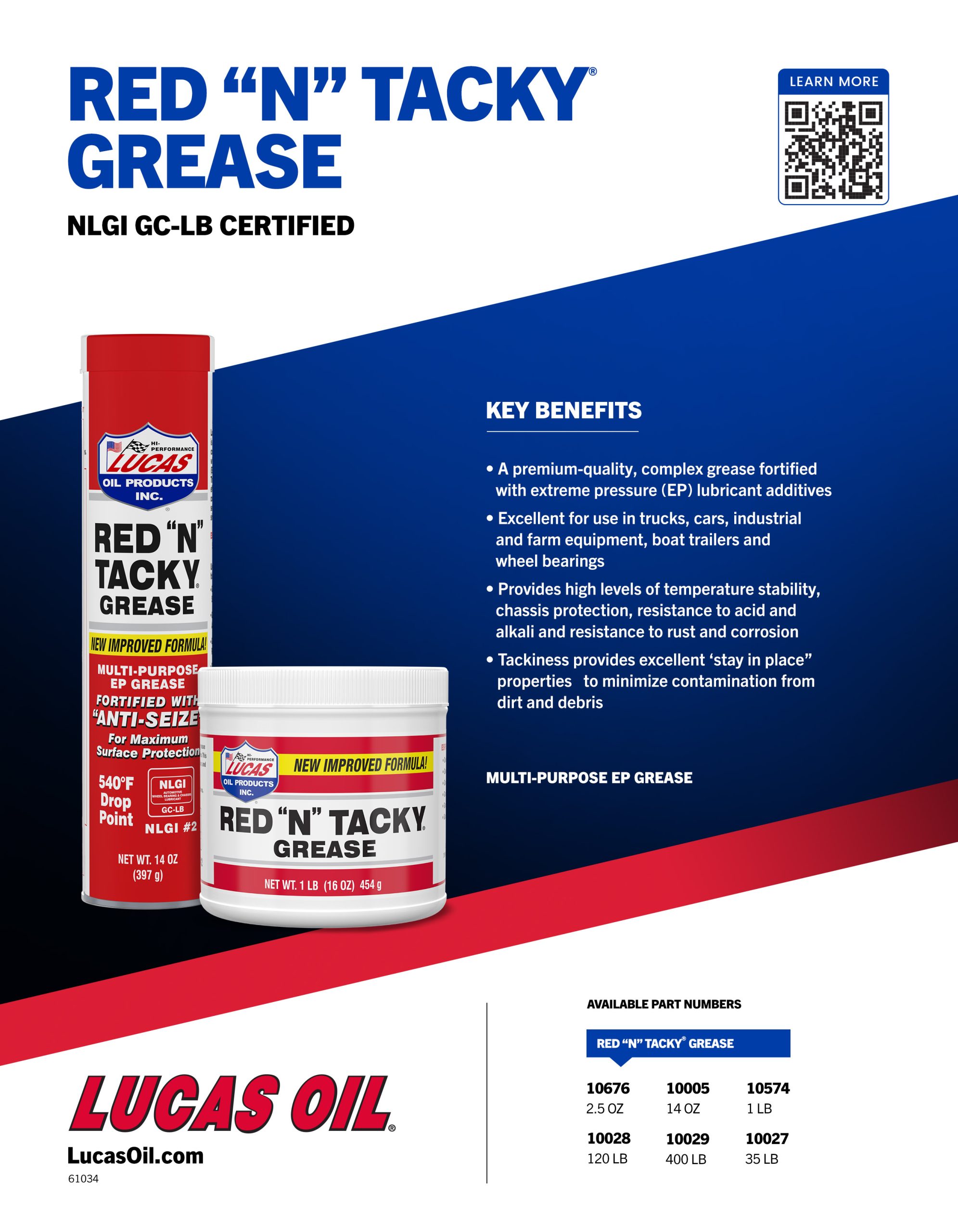 Red “N” Tacky Grease – Lucas Oil Products, Inc. – Keep That Engine Alive!