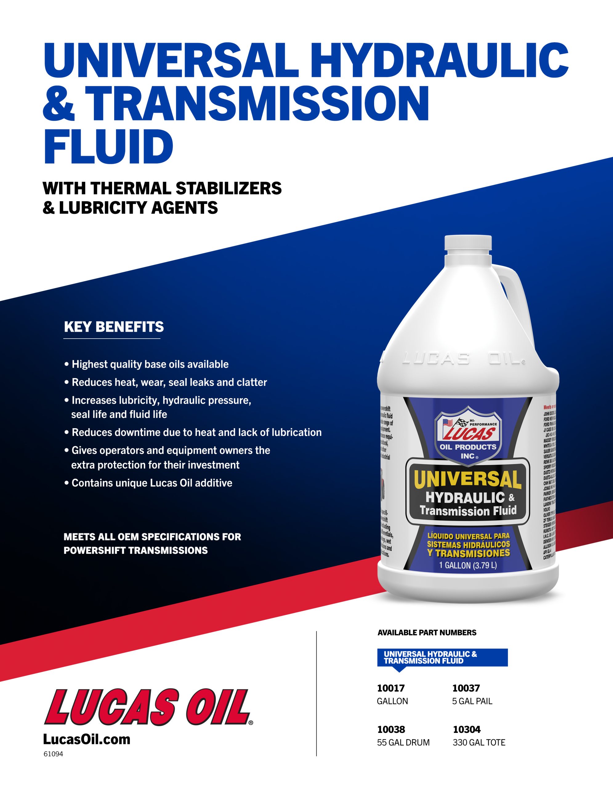 Universal Hydraulic & Transmission Fluid – Lucas Oil Products, Inc ...