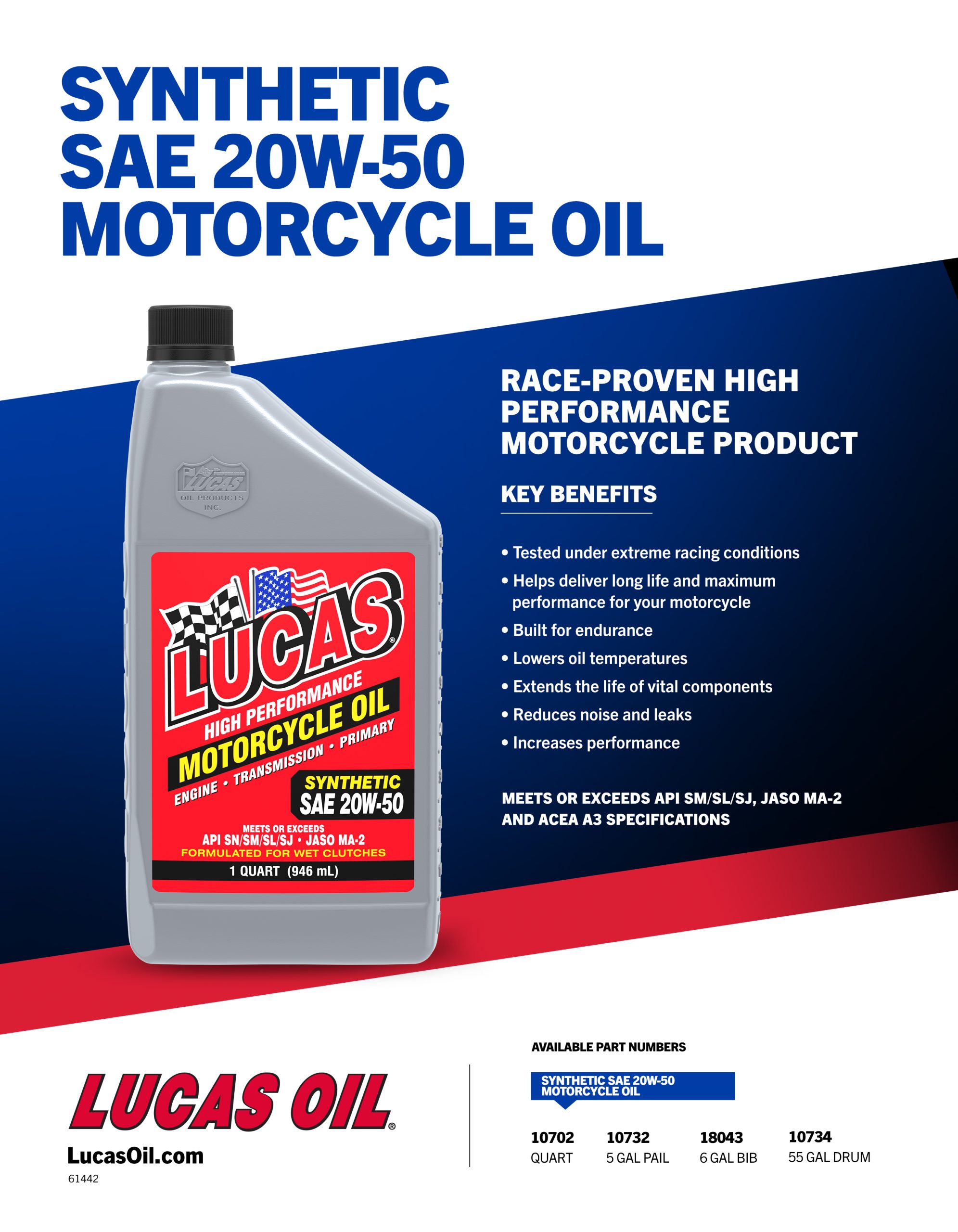 High Performance Synthetic Motorcycle Oils – Lucas Oil Products, Inc ...