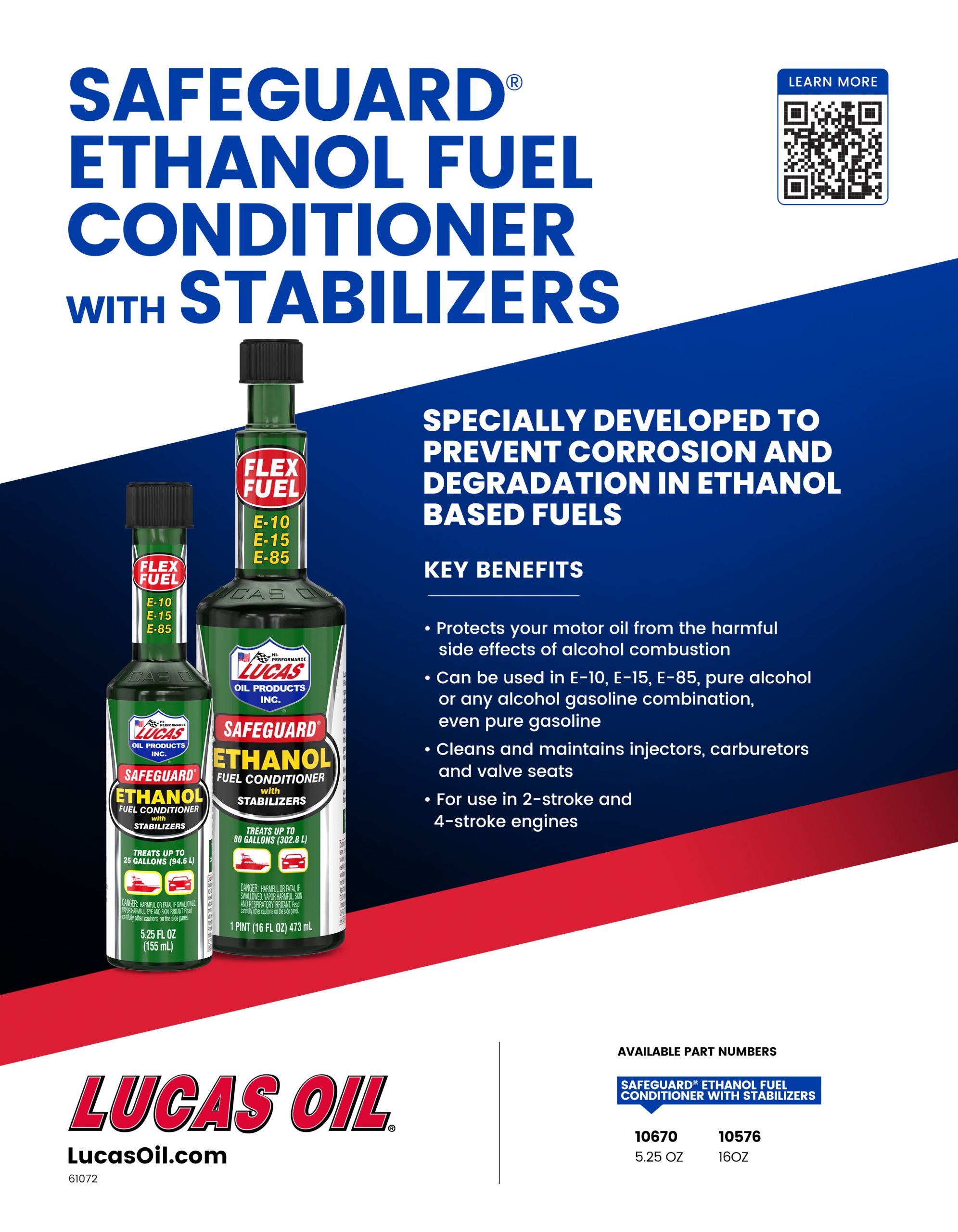 Safeguard® Ethanol Fuel Conditioner With Stabilizers – Lucas Oil ...