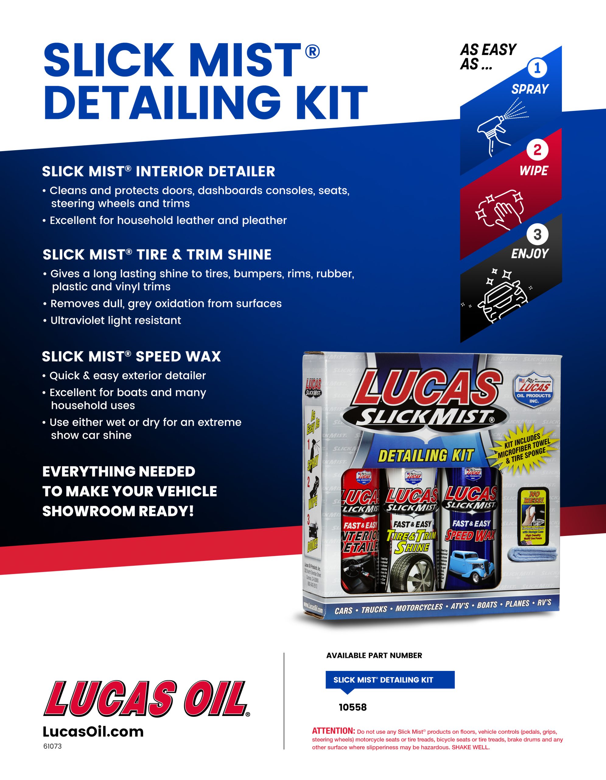 Slick Mist Interior Detailer – Lucas Oil Products, Inc. – Keep That Engine Alive!