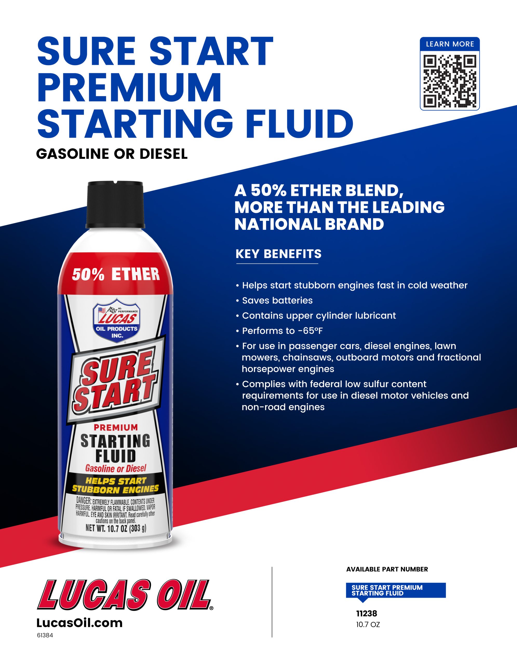 Sure Start Premium Starting Fluid – Lucas Oil Products, Inc. – Keep ...