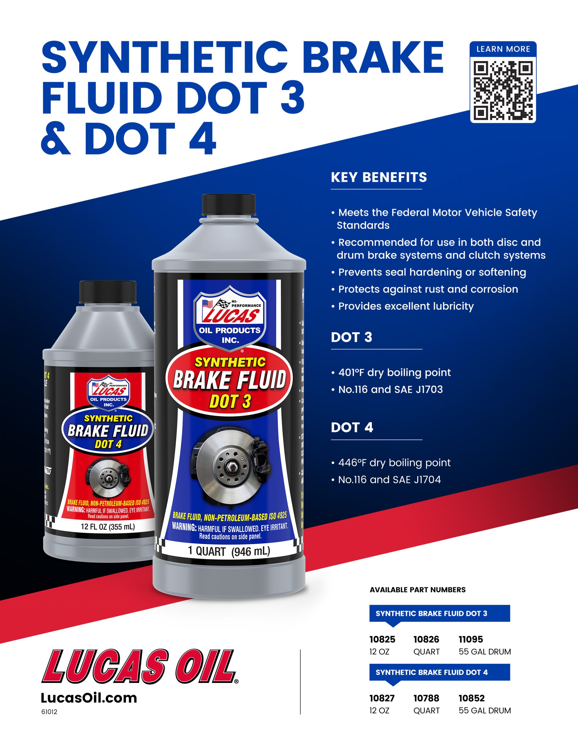 Synthetic Brake Fluid Dot 3 & 4 – Lucas Oil Products, Inc. – Keep That ...