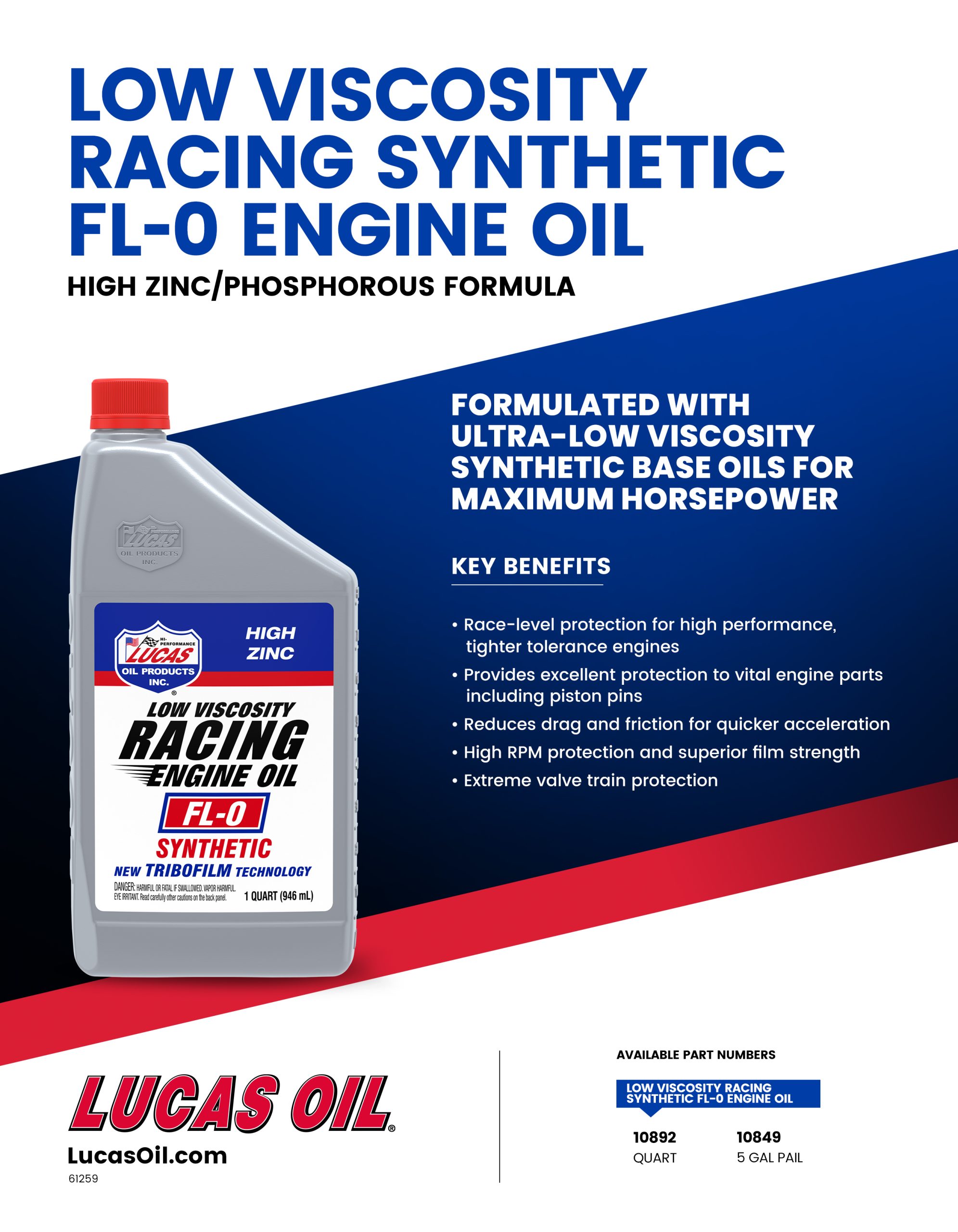 Synthetic Fl-0 Racing Engine Oil – Lucas Oil Products, Inc. – Keep That ...