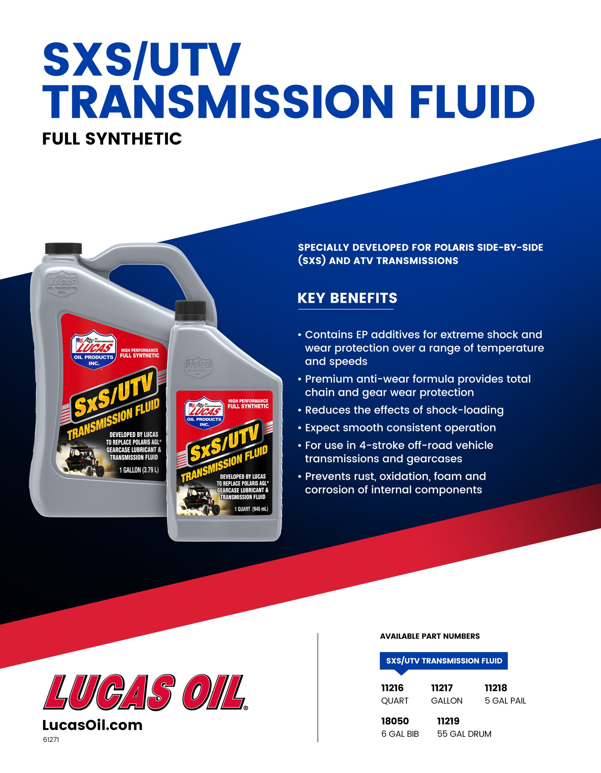 Synthetic SxS Transmission Fluid – Lucas Oil Products, Inc. – Keep That ...